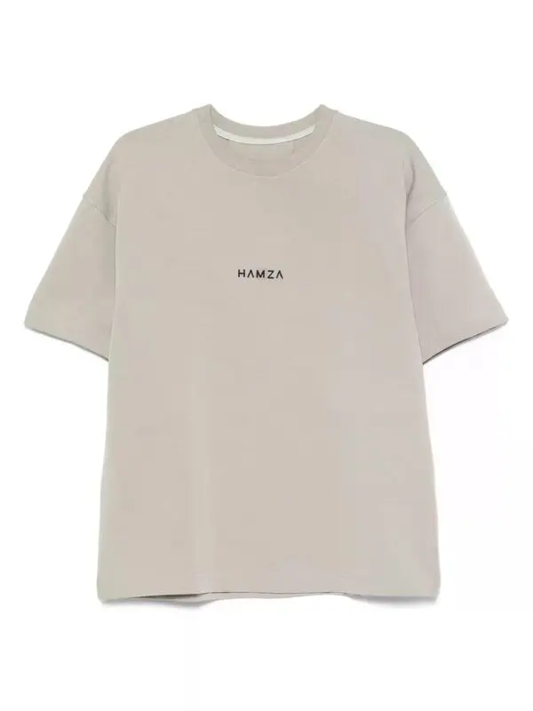 HAMZA Logo-embroidered T-shirt - Grey