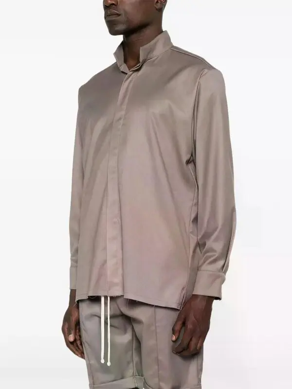 HAMZA Thom Frayed-hem Collared Shirt