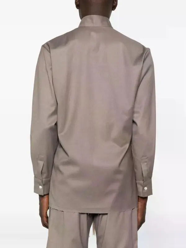 HAMZA Thom Frayed-hem Collared Shirt