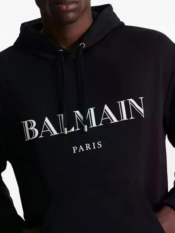 Balmain Logo-print Hoodie - Black