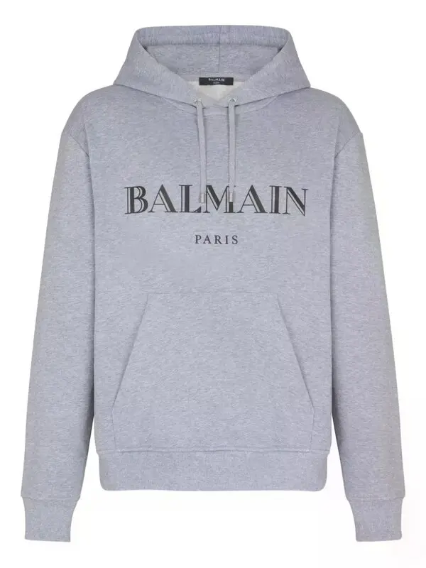 Balmain Logo-print Hoodie - Grey