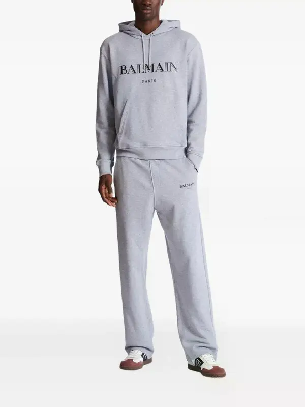 Balmain Logo-print Hoodie - Grey