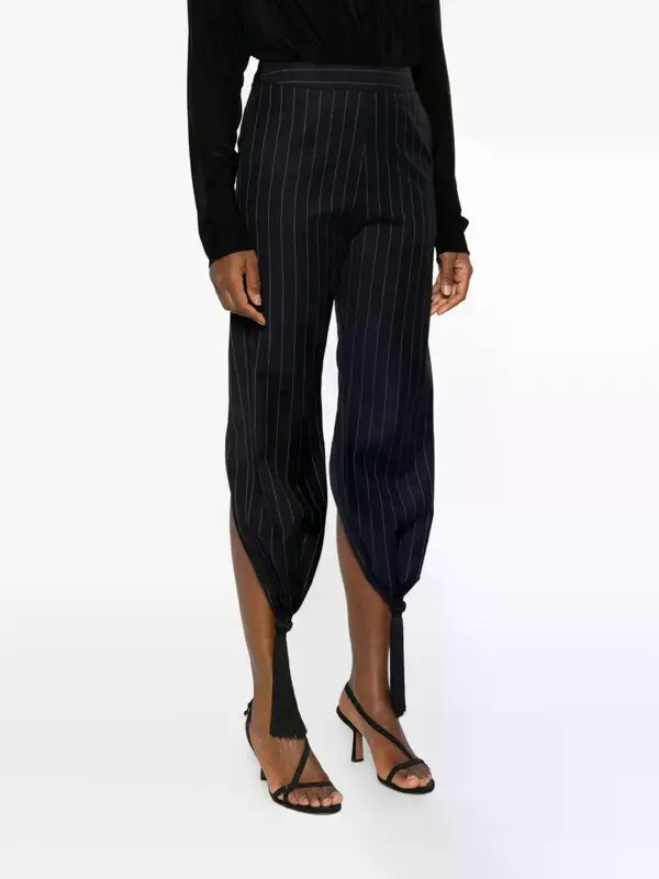 Burc Akyol Pinstripe Tasseled Trousers