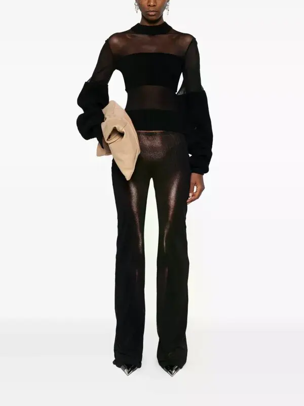 JEAN PAUL GAULTIER Body-print Mesh Trousers - Brown