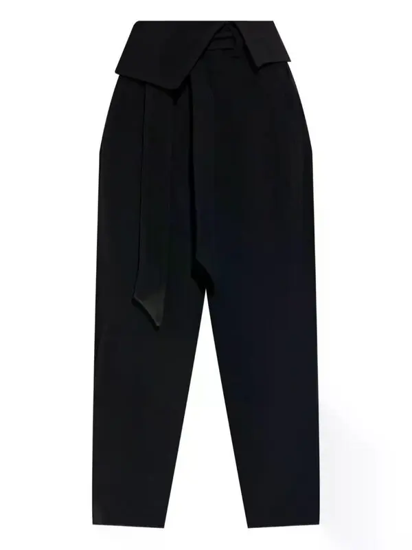 Attico Wrap-effect Belted Trousers - Black