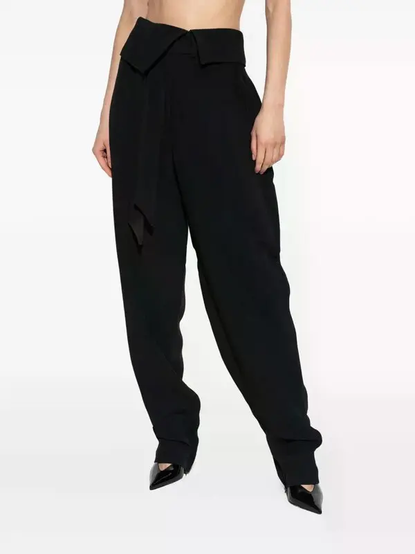 Attico Wrap-effect Belted Trousers - Black