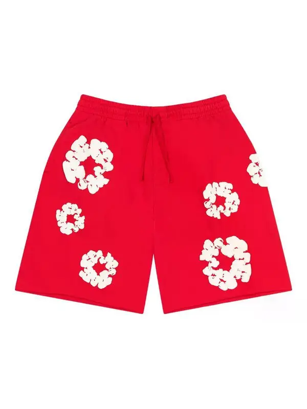 DENIM TEARS Wreath-print Track Shorts