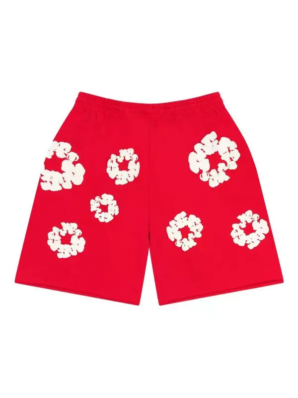 DENIM TEARS Wreath-print Track Shorts