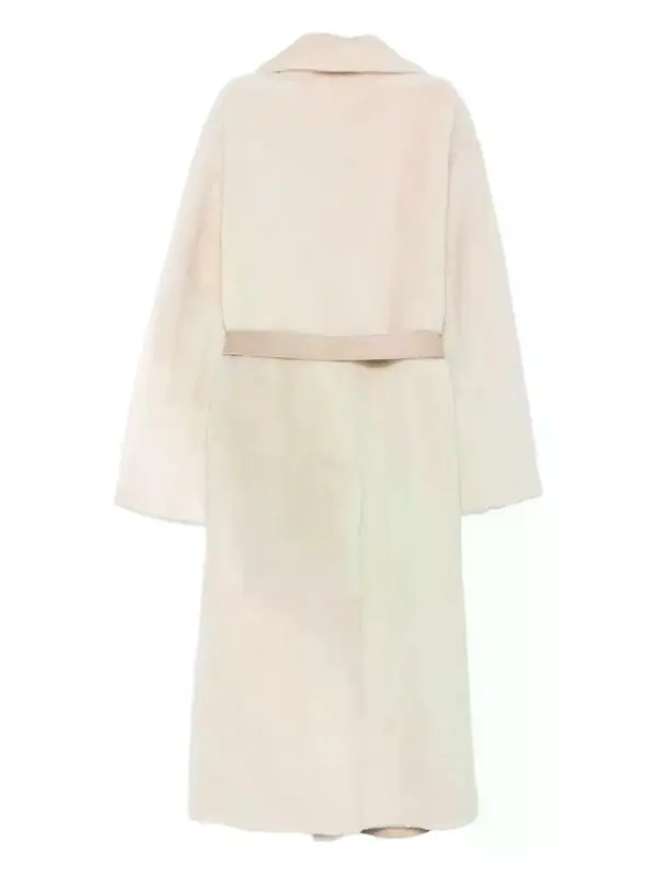MANZONI 24 Lamb Shearling Belted Coat - Neutrals