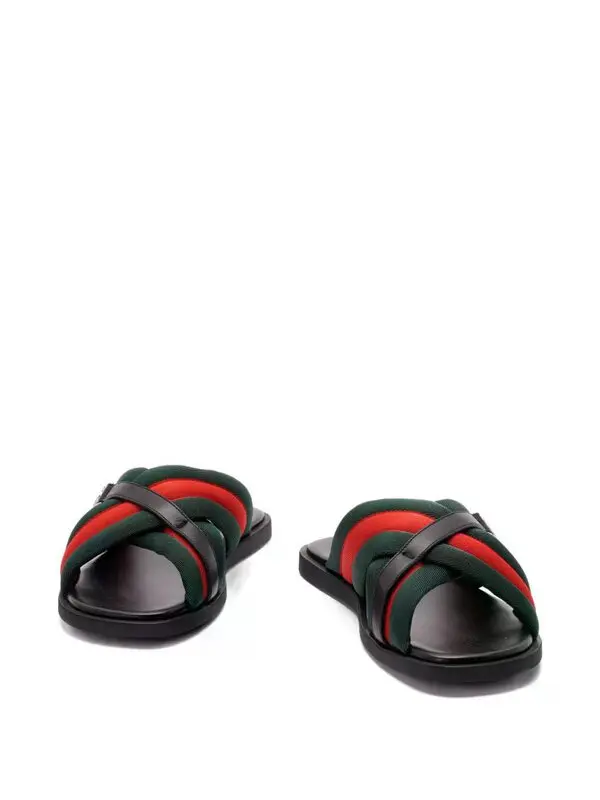 Gucci Web-striped Cross-strap Sandals