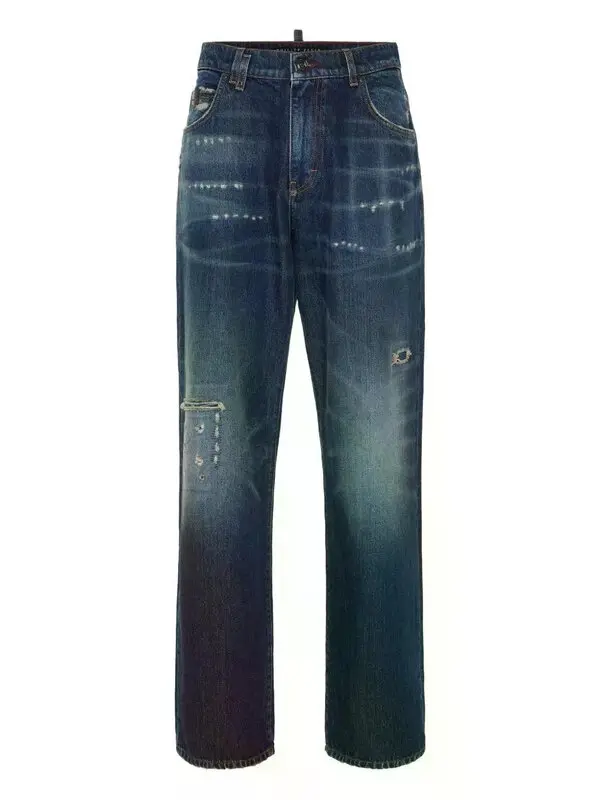 Philipp Plein Distressed Logo-plaque Jeans