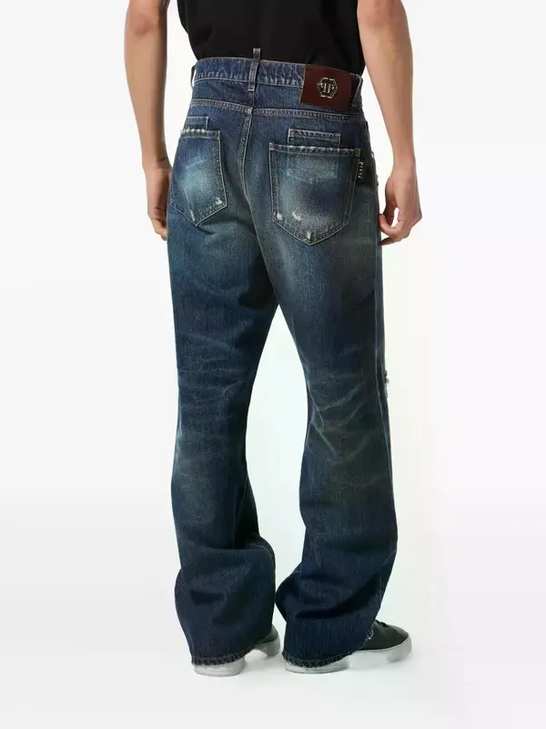 Philipp Plein Distressed Logo-plaque Jeans