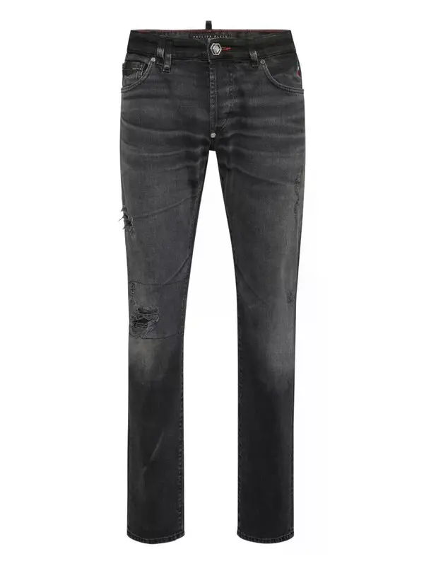 Philipp Plein Distressed Straight Leg Jeans