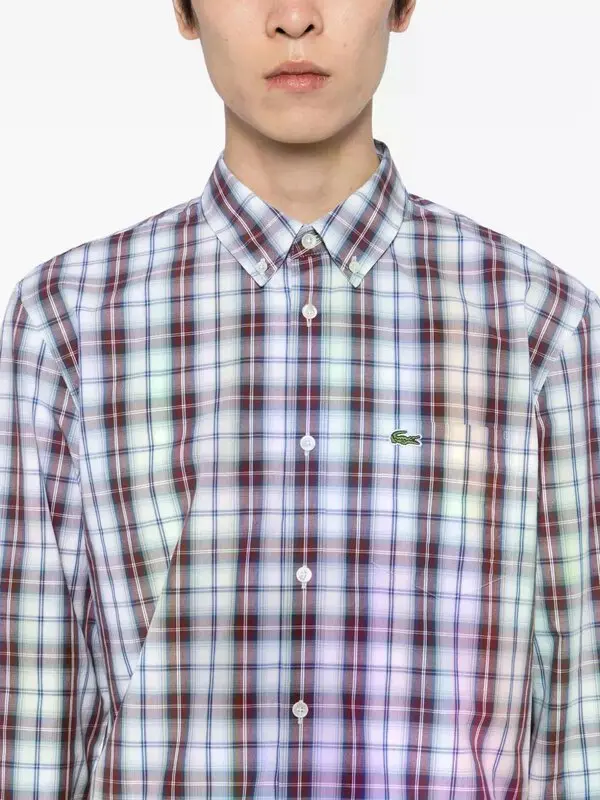 Lacoste Logo-appliqué Plaid Shirts