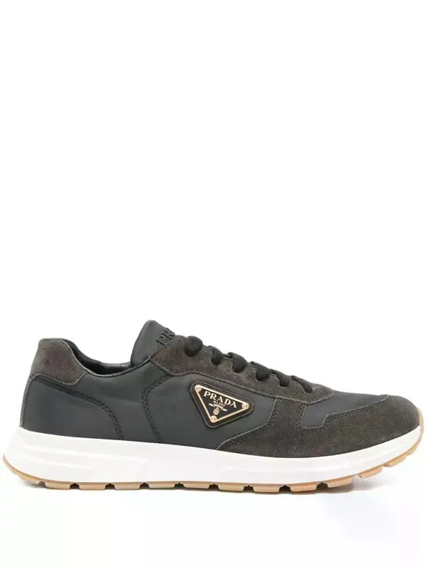 Prada Suede And Leather Sneakers - Grey