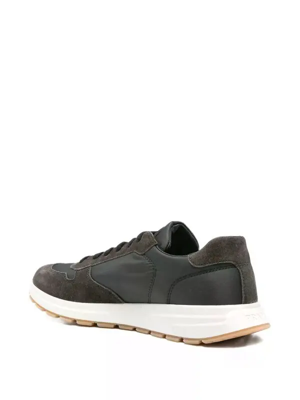 Prada Suede And Leather Sneakers - Grey
