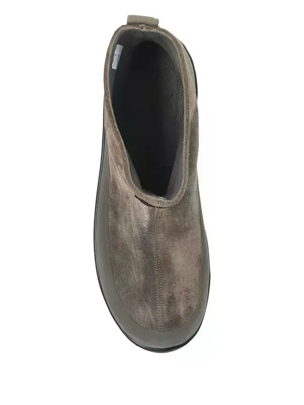 Stone Island Suede Ankle Boots With Logo Patch