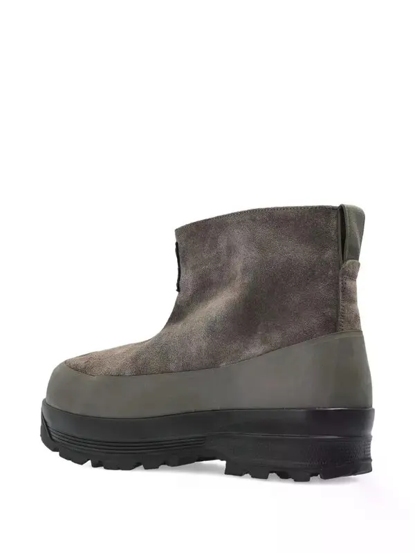Stone Island Suede Ankle Boots With Logo Patch