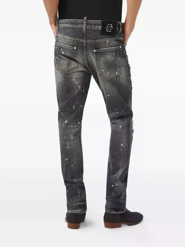 Philipp Plein Distressed Straight Leg Jeans