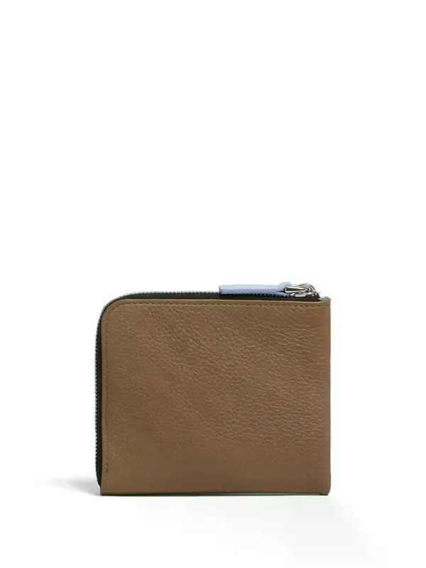 Marni Embroidered-logo Leather Wallet - Brown