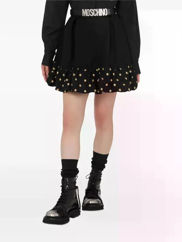Moschino Polka-dot Ruffled Mini Skirt