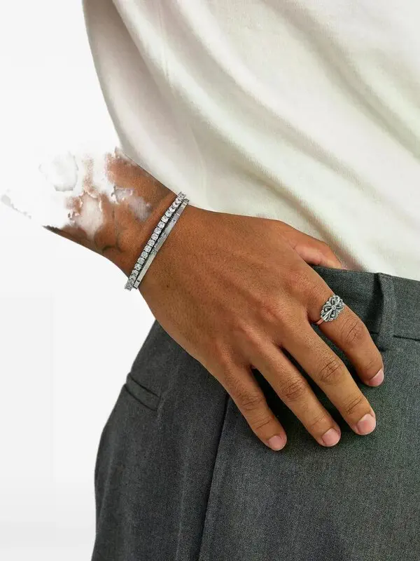 NIALAYA JEWELRY Tennis Bracelet With Zirconia Embellishments - Silver