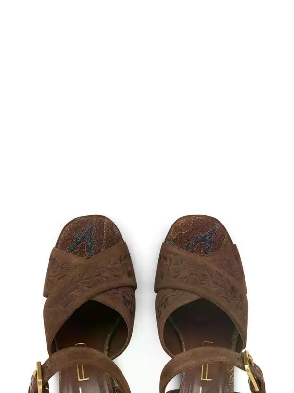 Etro 115mm Suede Platform Sandals