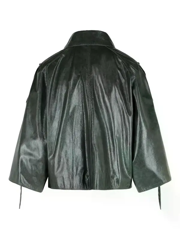 Max Mara Pointed-collar Leather Jacket