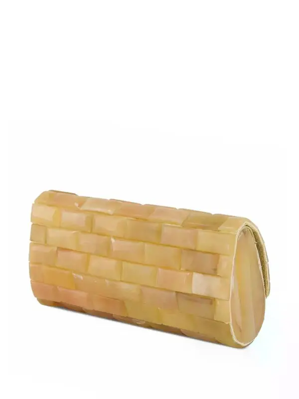 Glorinha Paranagua Anouska Brick-pattern Clutch - Neutrals
