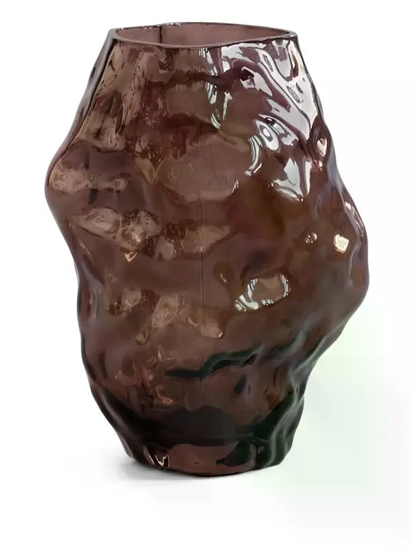 101 COPENHAGEN Small Katachi Textured-glass Vase - Brown