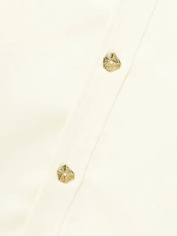 VIOLANTE NESSI Button-embellished Satin Shirt - Neutrals