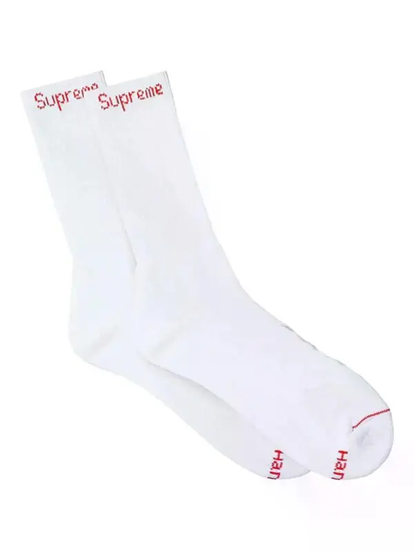 Supreme X Hanes Crew Socks - White