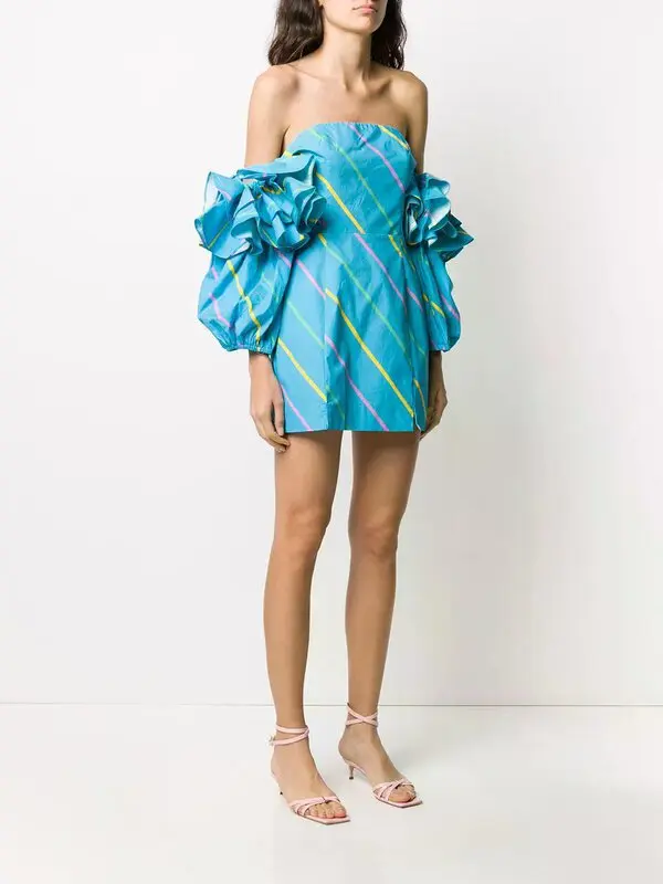 ROTATE BY BIRGER CHRISTENSEN Bethany Striped-print Mini Dress