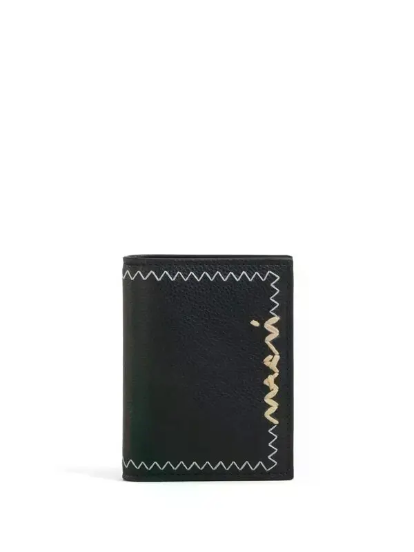 Marni Bi-fold Wallet With Symbol Embroidery - Black