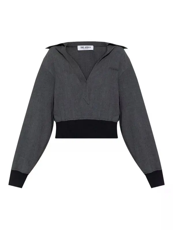 Attico Banded-cuff Collared Top