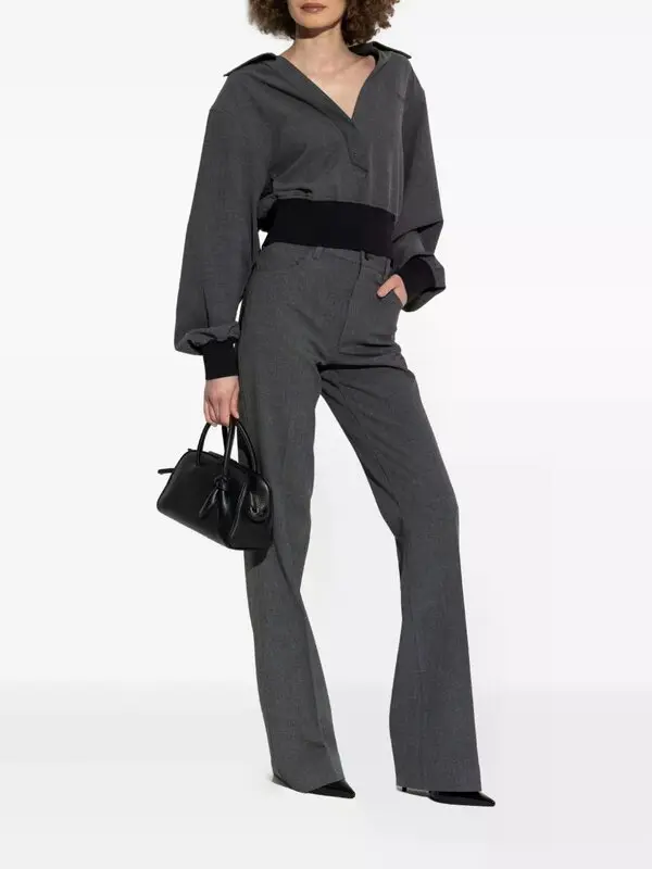 Attico Banded-cuff Collared Top