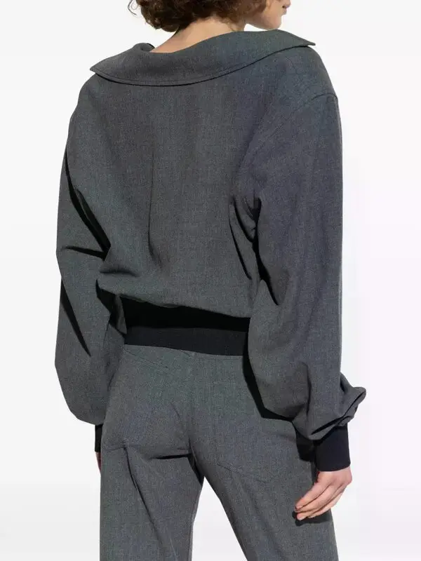 Attico Banded-cuff Collared Top
