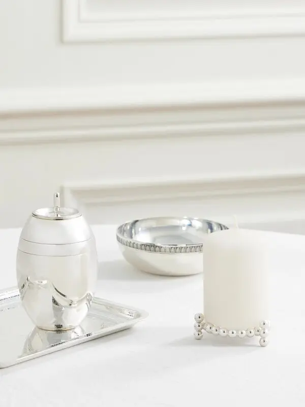 Christofle Perles -plated Candle Holder