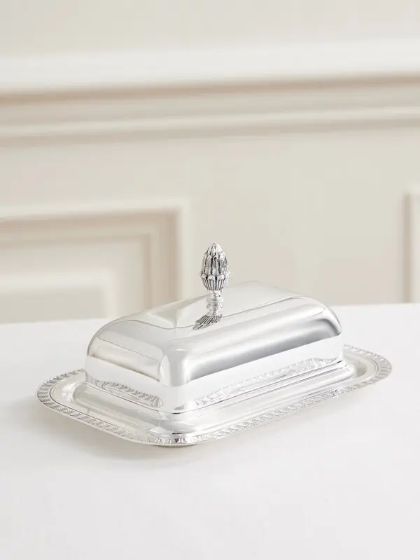 Christofle Malmaison -plated Butter Dish - Silver