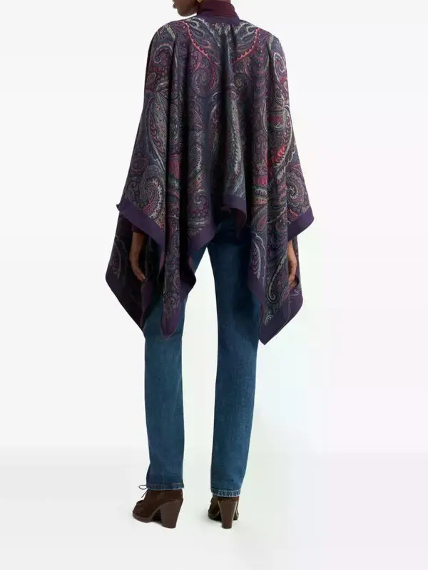 Etro Paisley Jacquard Weave Open-front Cape
