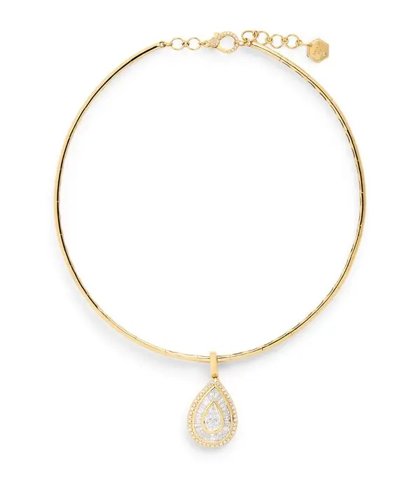 Shay Diamond And Pendant Choker - Gold