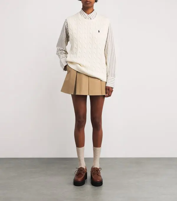 Moncler Stretch-cotton Pleated Mini Skirt