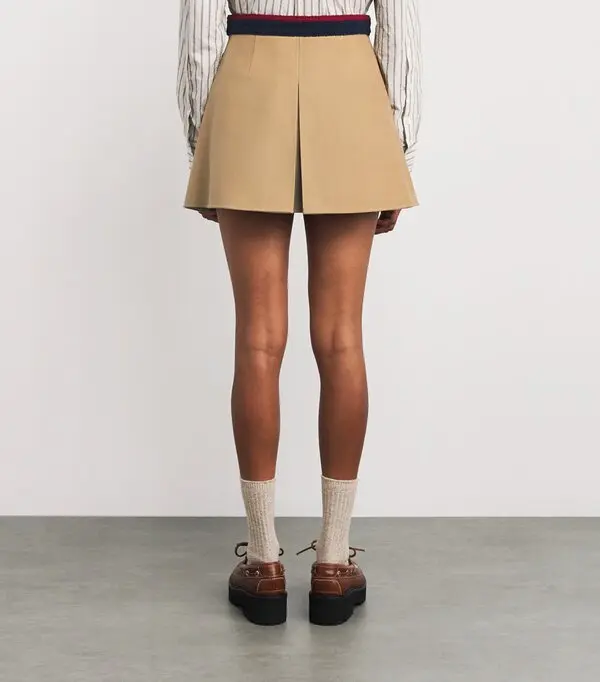 Moncler Stretch-cotton Pleated Mini Skirt