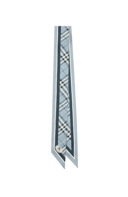 Burberry Skinny Check Silk Scarf - Bank Blue
