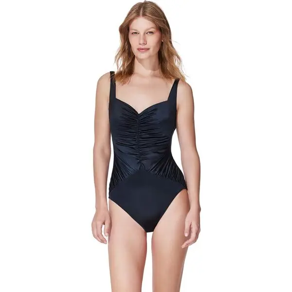 GOTTEX Mademoiselle Sweetheart Ruched One Piece - Black