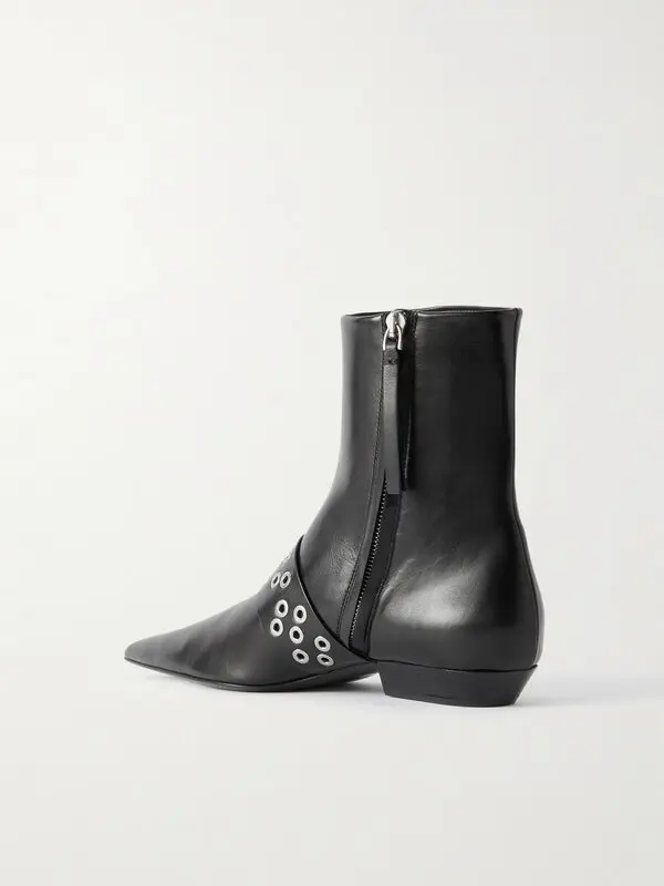 JIL SANDER Buckled Leather Ankle Boots