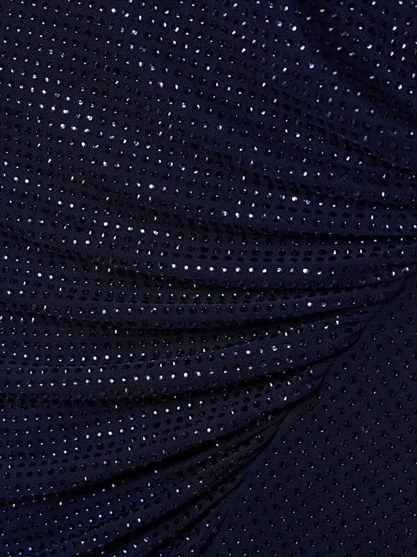 SELF-PORTRAIT Crystal-embellished Cutout Draped Midi Dress