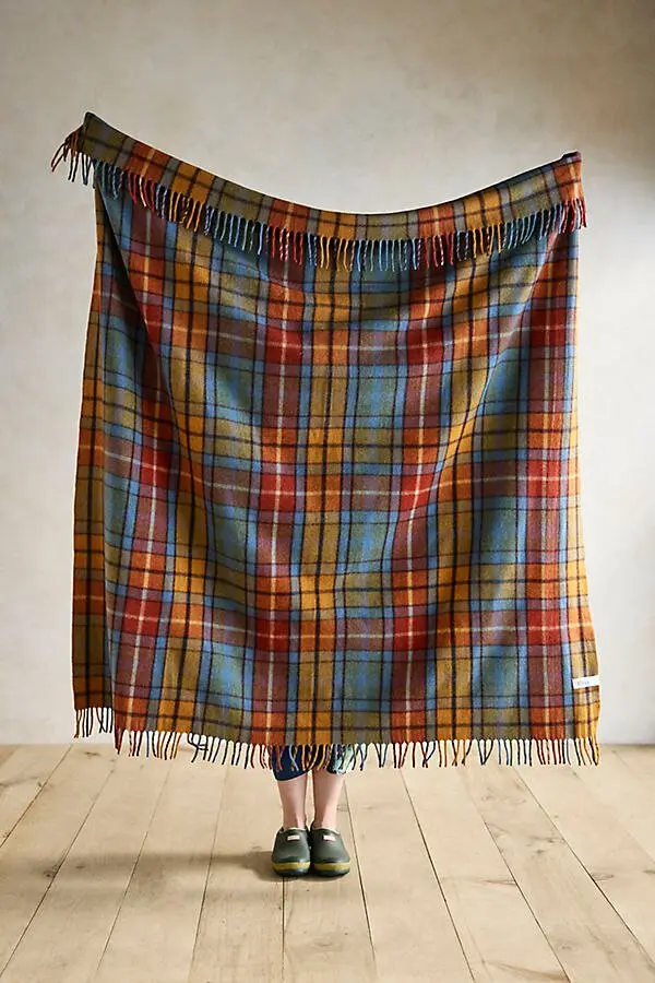 TBCO Antique Tartan Recycled Wool Throw - Multi