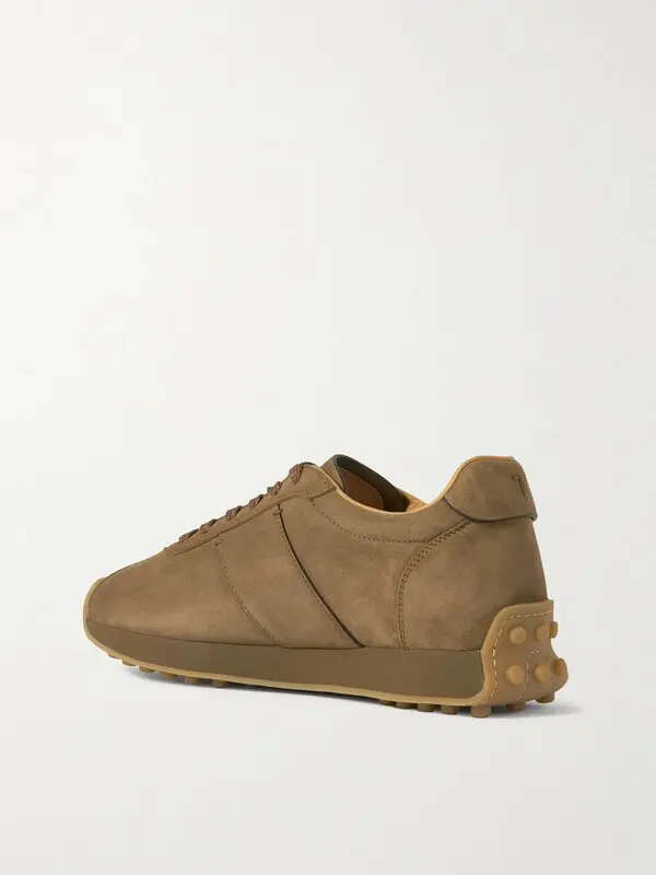 TOD'S Sportivo Active Leather-trimmed Suede Sneakers - Brown