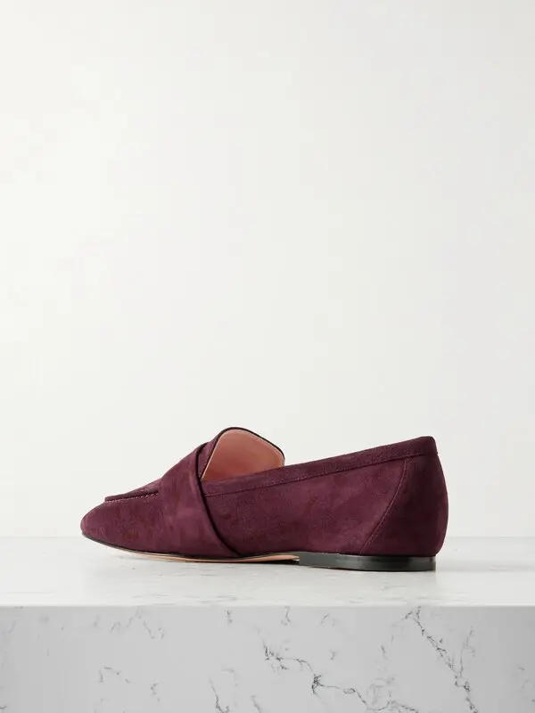 ROGER VIVIER Buckled Suede Loafers - Red